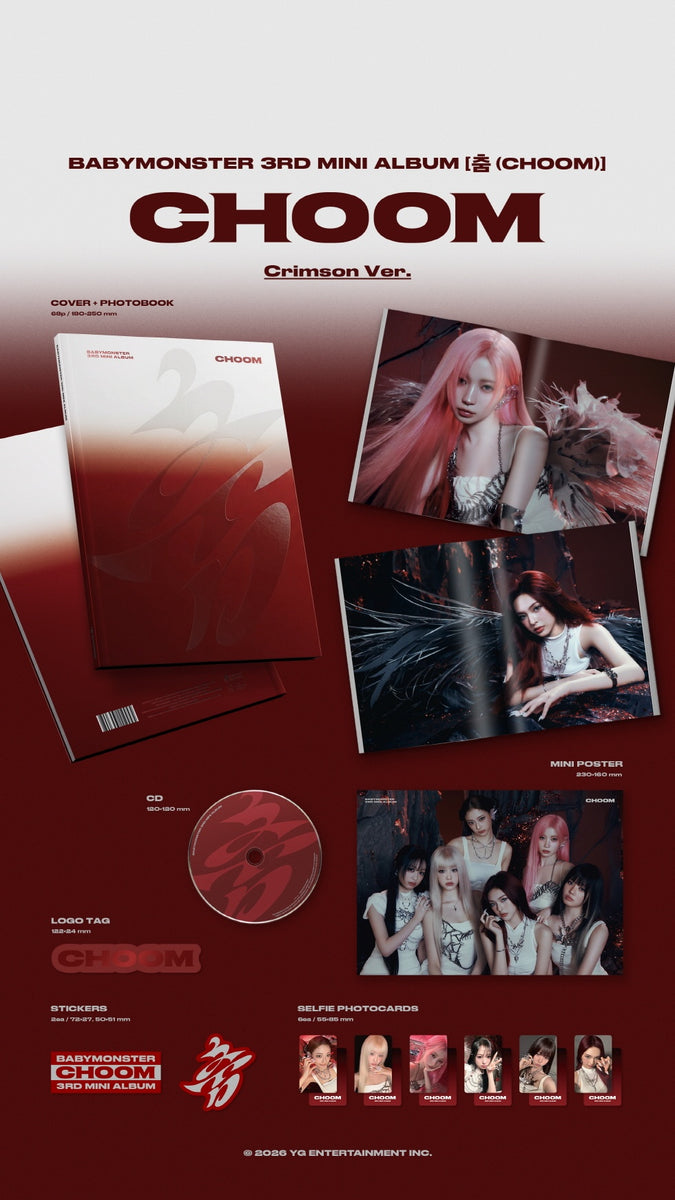 BABYMONSTER - [춤 (CHOOM)] 3rd Mini Album CRIMSON Version – kpopalbums.com