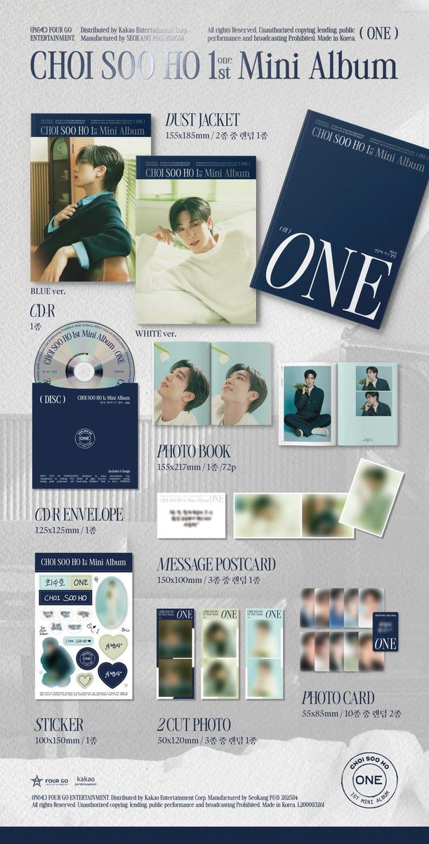 CHOI SOO HO - [ONE] 1st Mini Album PHOTOBOOK WHITE Version – kpopalbums.com