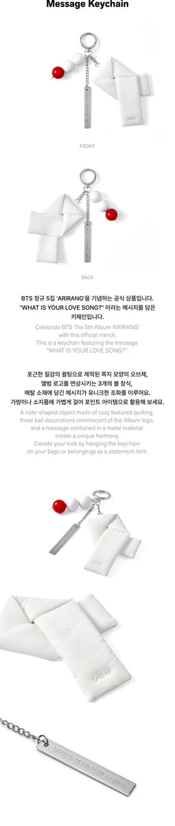 BTS - [ARIRANG] 5th Album OFFICIAL MD Message Keychain (releasing in ...