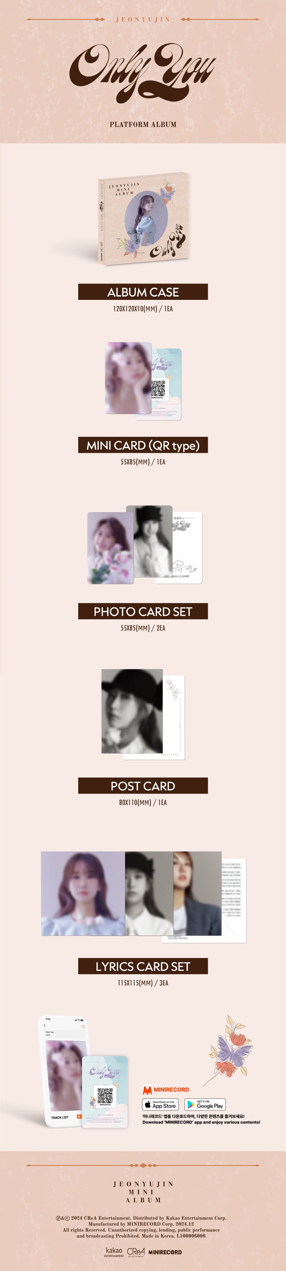 JEON YUJIN - [ONLY YOU] Mini Album PLATFORM Version – kpopalbums.com