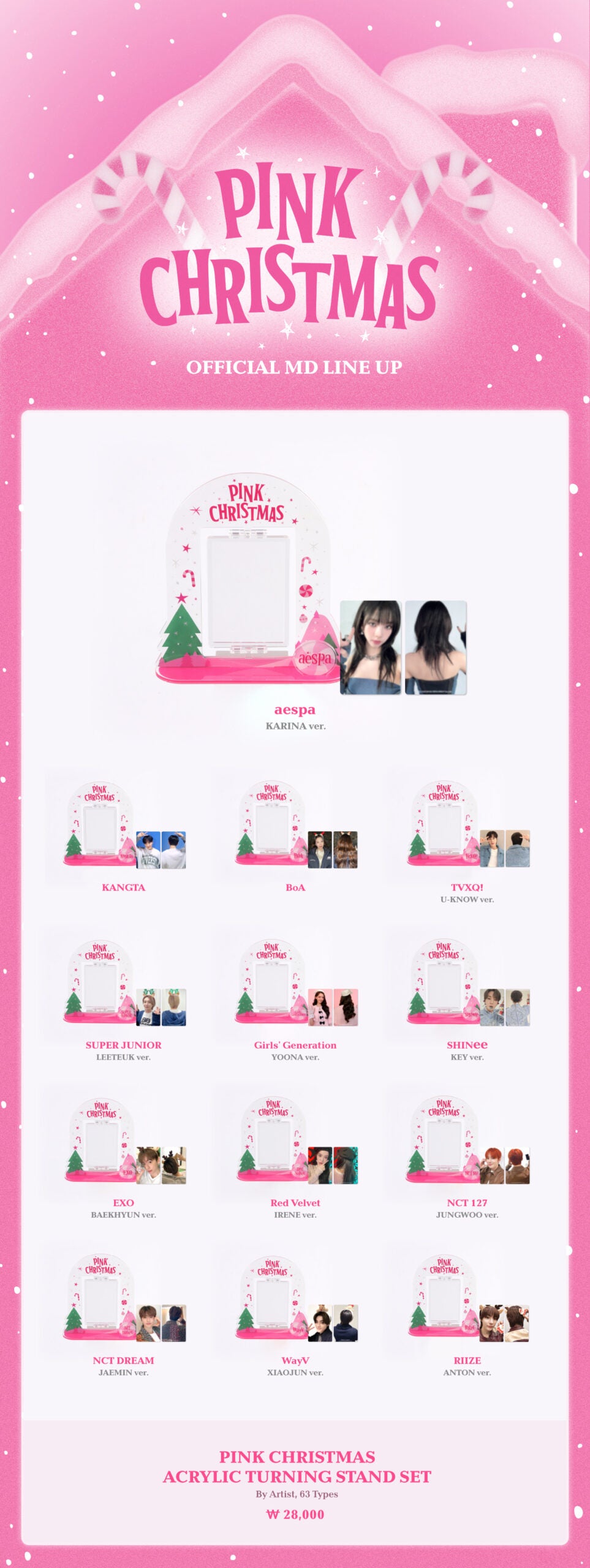[ACRYLIC TURNING STAND SET] (2023 PINK CHRISTMAS OFFICIAL MD 13 Ver ...