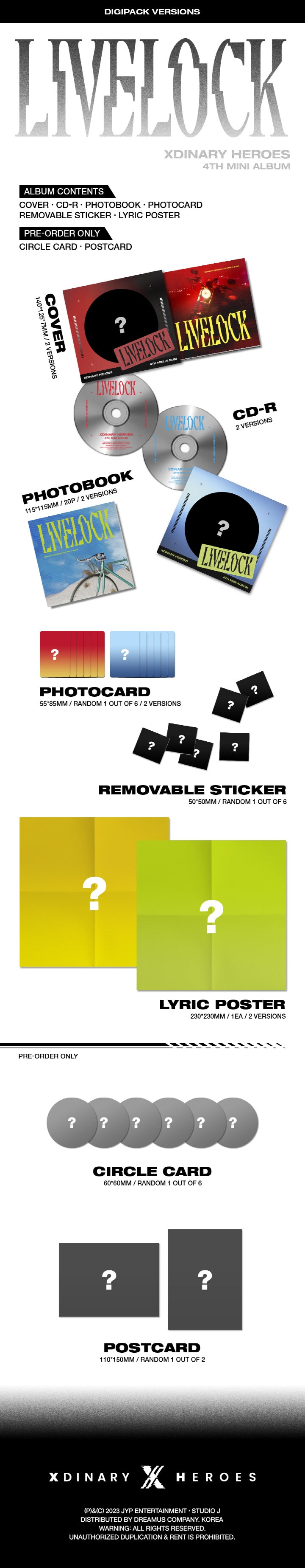 Xdinary Heroes Livelock 4th Mini Album Digipack Random Version