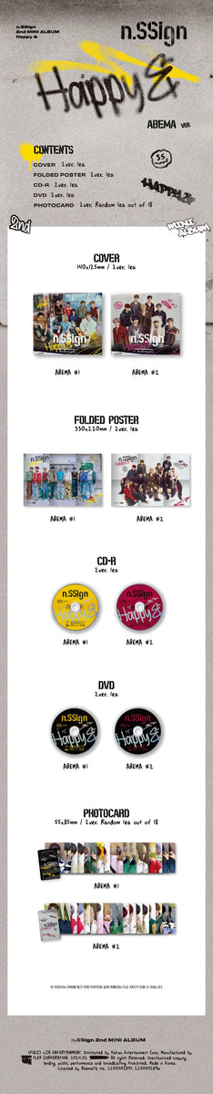 N.SSIGN - [HAPPY &] 2nd Mini Album ABEMA #1 Version – kpopalbums.com