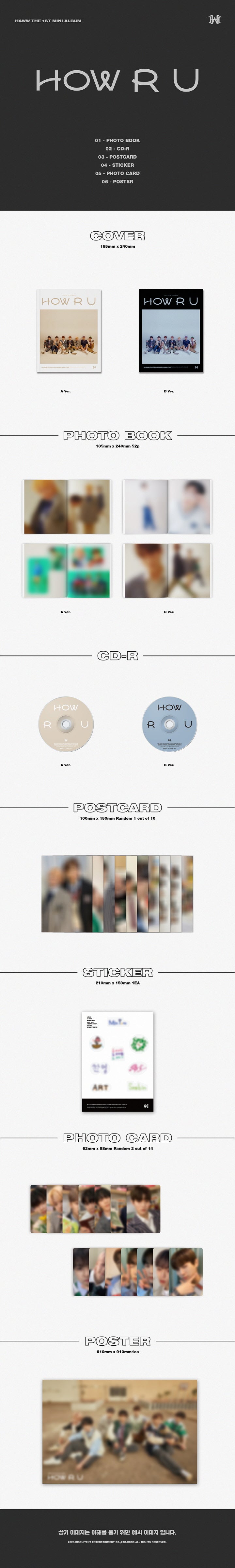 HAWW - [HOW R U] (Mini 1st Album 2 Version SET) – kpopalbums.com